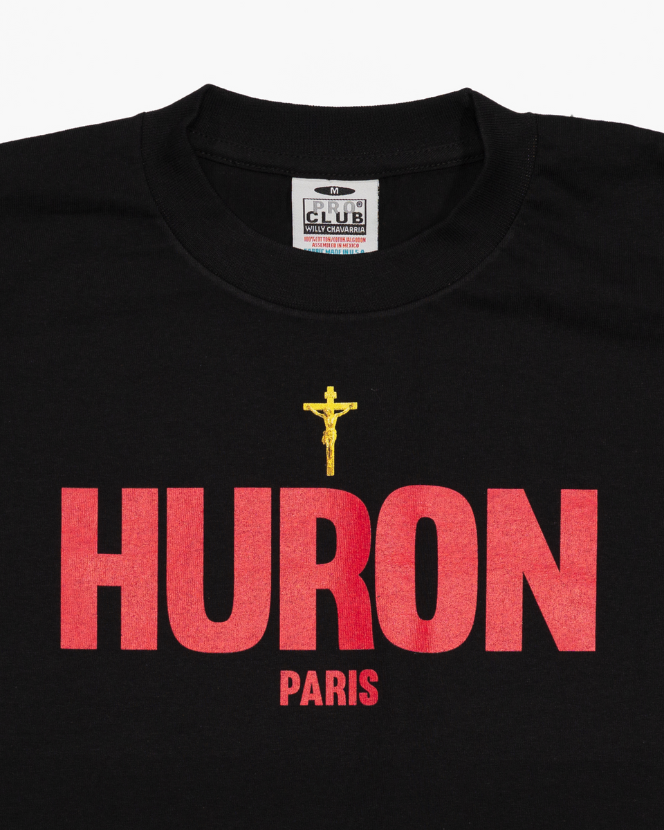 SS26 HURON CROSS SHOW TEE - BLACK | Willy Chavarria
