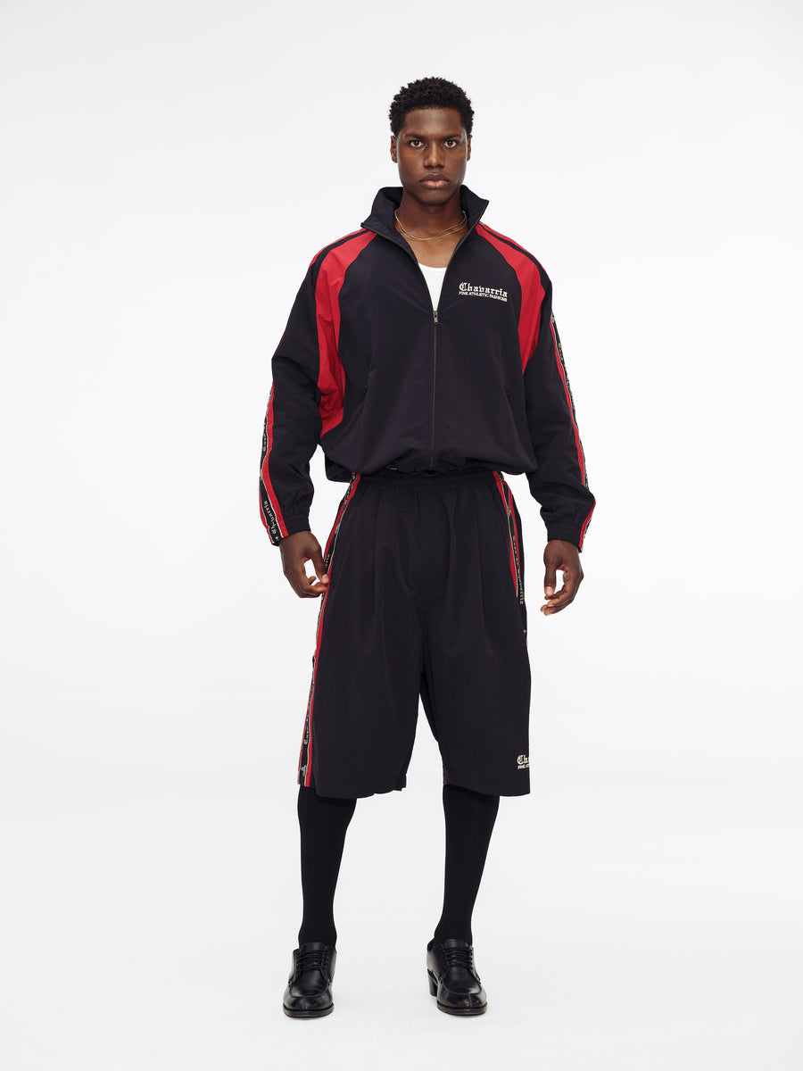 CASA DE CHAVARRIA TAPE JACKET - BLK/RED | Willy Chavarria